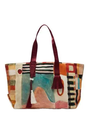 ALEMAIS Alémais X Lrnce Michelle Large Printed Canvas Tote Bag - Multicoloured