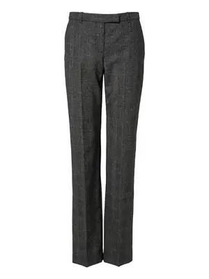 Alexander McQueen Prince Of Wales Check Wool Straight Pants - Grey
