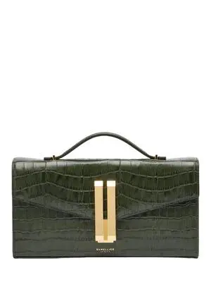 DEMELLIER Vancouver Croc-effect Leather Clutch - Green