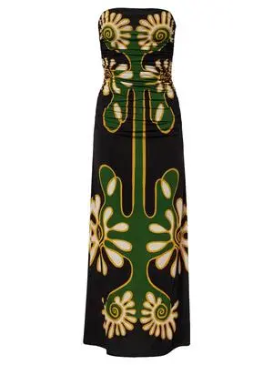 CALA DE LA CRUZ Printed Jersey Maxi Dress - Multicoloured