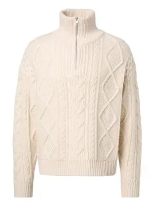 FRAME Cable-knit Wool And Cashmere Sweater - White