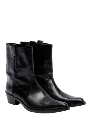 Khaite Clive Leather Ankle Boots - Black