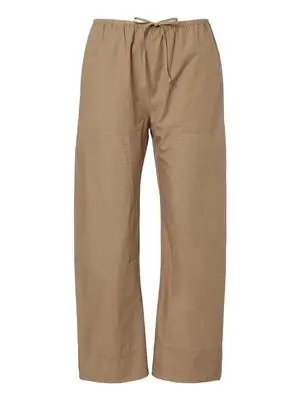 LESET Kyoto Cotton Wide-leg Pants - Beige