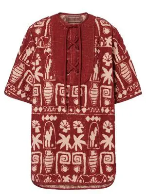 ALEMAIS Alémais X Lrnce Maya Cotton Minidress - Burgundy