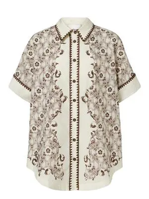 ALEMAIS Alémais Printed Cotton And Silk Bowling Shirt