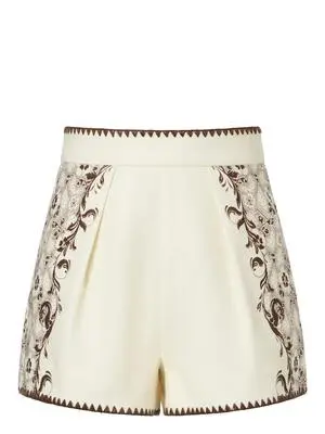 ALEMAIS Alémais Printed Linen And Cotton Shorts