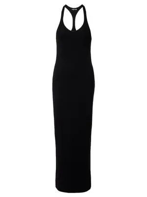 TOM FORD Ribbed-knit Halterneck Jersey Maxi Dress - Black