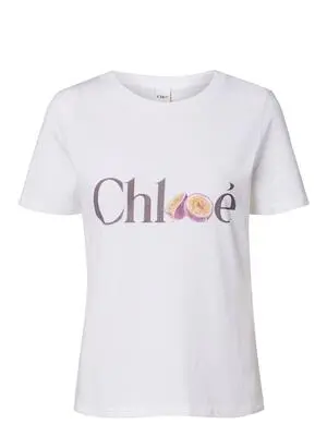 Chloé Logo Cotton Jersey T-shirt - White