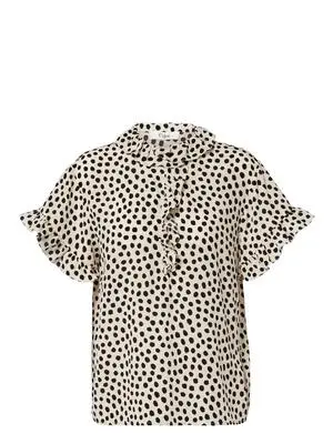Chloé Polka-dot Silk Crêpe De Chine Top - White