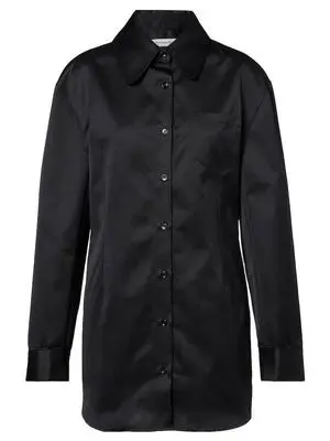 THE FRANKIE SHOP Akita Satin Shirt Dress - Black