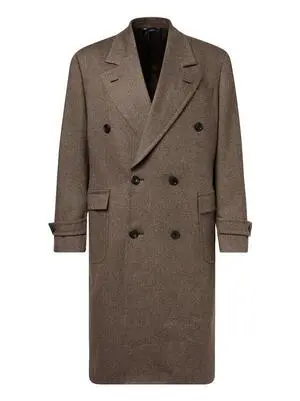 Thom Sweeney Double-breasted Wool Overcoat - Brown