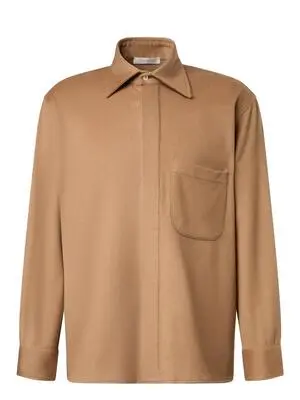 SAMAN AMEL Cashmere Overshirt - Beige