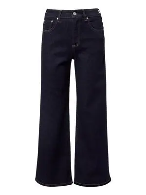 Ag Saige Cropped Wide-Leg Jeans Black