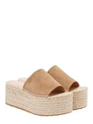 GIANVITO ROSSI Suede Espadrille Sandals - Beige