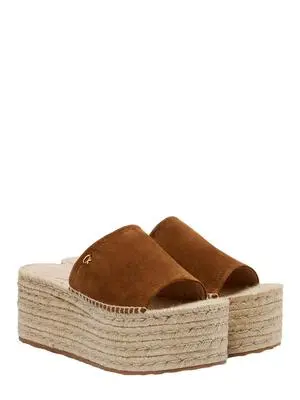 GIANVITO ROSSI Suede Espadrille Sandals - Brown