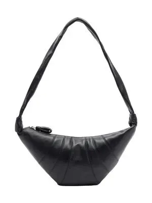 LEMAIRE Croissant Medium Leather Bag - Black