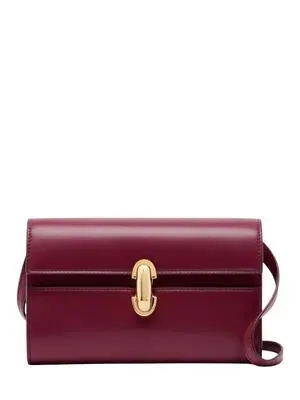 Savette Symmetry Mini Leather Crossbody Bag - Burgundy
