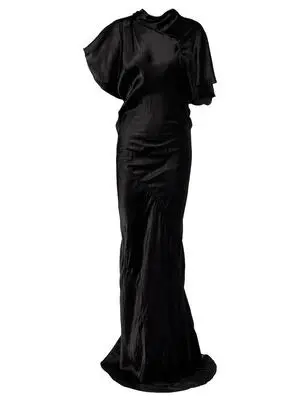 Rick Owens Draped Satin Gown - Black