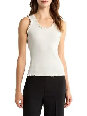 Vince Camuto Ruffle Rib Tank - Birch