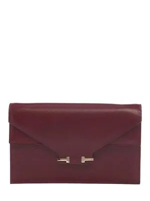 TOM FORD Mini Double T Leather Shoulder Bag - Ruby Red