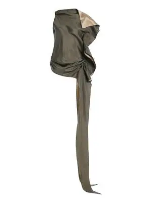 KALLMEYER Elif Ruffled Silk Top - Dark Grey