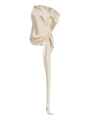 KALLMEYER Elif Ruffled Silk Top - Neutral