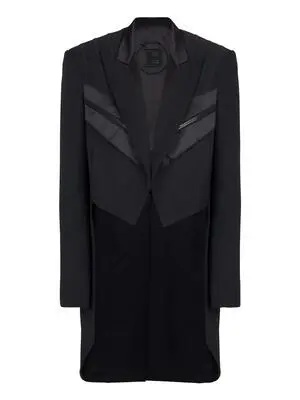 Balmain Blazer With Satin Tailcoat - Black