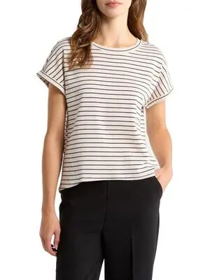 Vince Camuto Striped High-low Tee - Birch