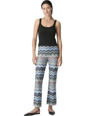 Missoni Chevron Snake-pattern Viscose Flared Trousers - Green& Brown