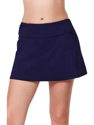 GOTTEX Pull-on Cover-up Skirt - Navy