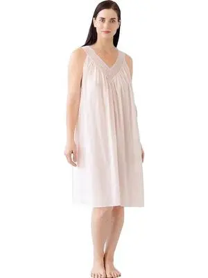 SALUA Cotton Poplin Gown With Crochet Detail - Rosewater