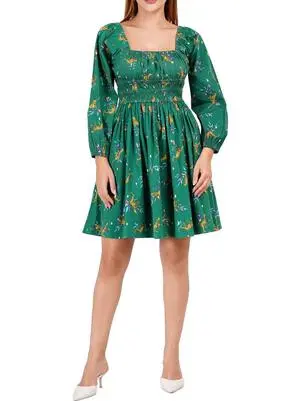 Leota Genevieve Mini Dress - Lucky Cheetah Verdant Green