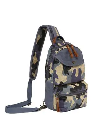 TSD BRAND Mountain Leaf Sling Bag - Navy Camo