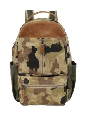 TSD BRAND TSD Brand Mountain Leaf Camo Print Utility Backpack Army Green Camo