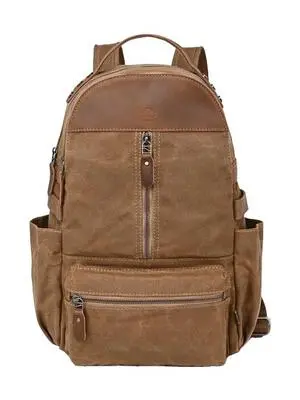 TSD BRAND TSD Brand Mountain Leaf Camo Print Utility Backpack Camel