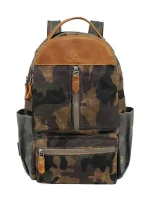 TSD BRAND TSD Brand Mountain Leaf Camo Print Utility Backpack Olive Camo