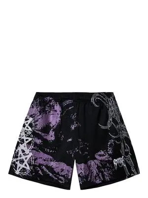 REVENGE Abandoned Mesh Shorts - Black/purple