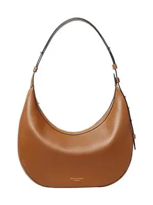 ASPINAL OF LONDON Leather Hudson Crescent Crossbody Bag - Brown