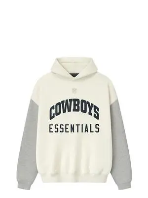 Fear Of God Essentials Cowboys Sport Hoodie - Cream/concrete Heather