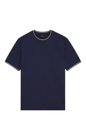 Paul Smith Navy Regular-fit Ribbed T-shirt - Blue