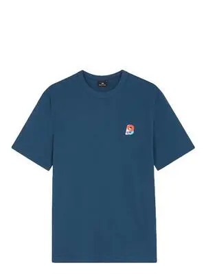 Paul Smith Regular-fit 'ps' Logo Embroidered T-shirt - Blue