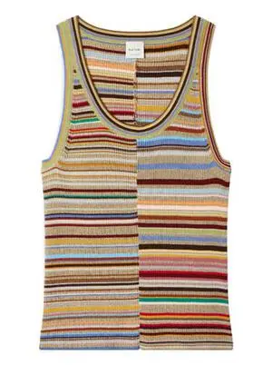 Paul Smith Signature Stripe Merino-wool Blend Knitted Vest - Multicolour