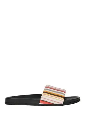 Paul Smith Painted Signature Stripe 'bellagio' Leather Slides - Multicolour