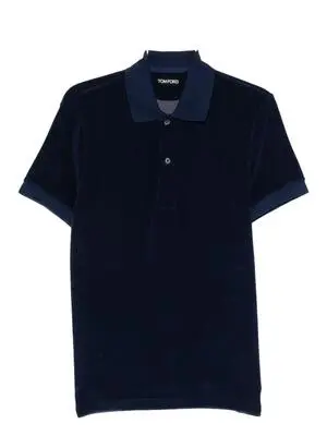 TOM FORD Cotton Polo Shirt - Blue