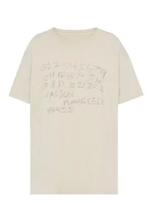 MAISON MARGIELA Logo Cotton T-shirt - Beige