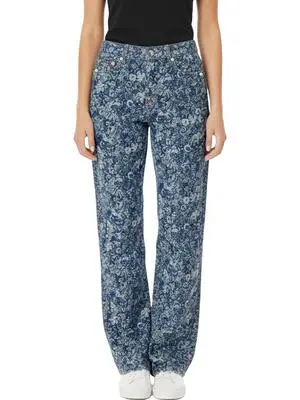 GANNI Floral Jeans - Blue