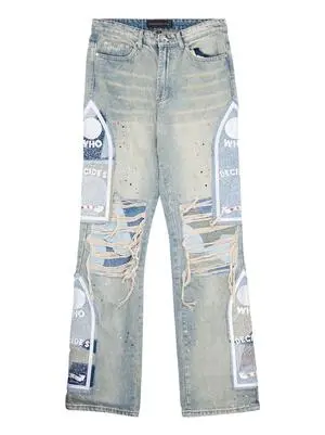 WHO DECIDES WAR BY EV BRAVADO Blown Denim - Blue