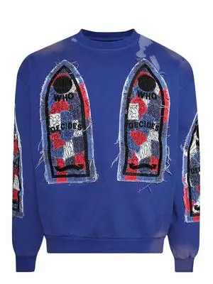 WHO DECIDES WAR BY EV BRAVADO Glory Fabricated Pullover - Blue