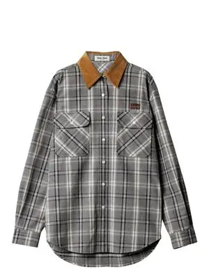 Miu Miu Check Flannel Shirt - Grey