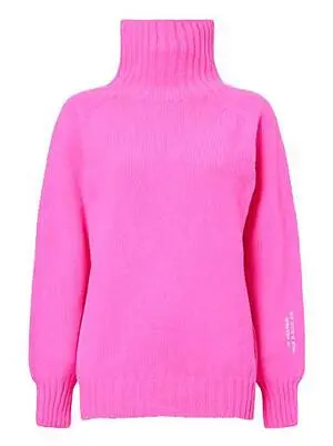 JW Anderson Logo-embroidered Wool Jumper - Neon Pink